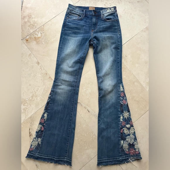 DRIFTWOOD | Jeans | Nwot Driftwood Blue Flare Jeans With Floral ...